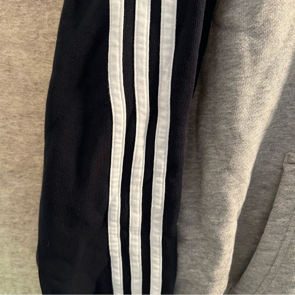 adidas | Shirts | Adidas Navy And Gray Trefoil Hoodie With 3 White ...